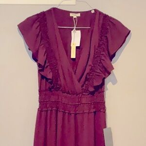 Max Studio | Dresses | Max Studio Pebble Crepe Flutter Sleeve Maxi ...